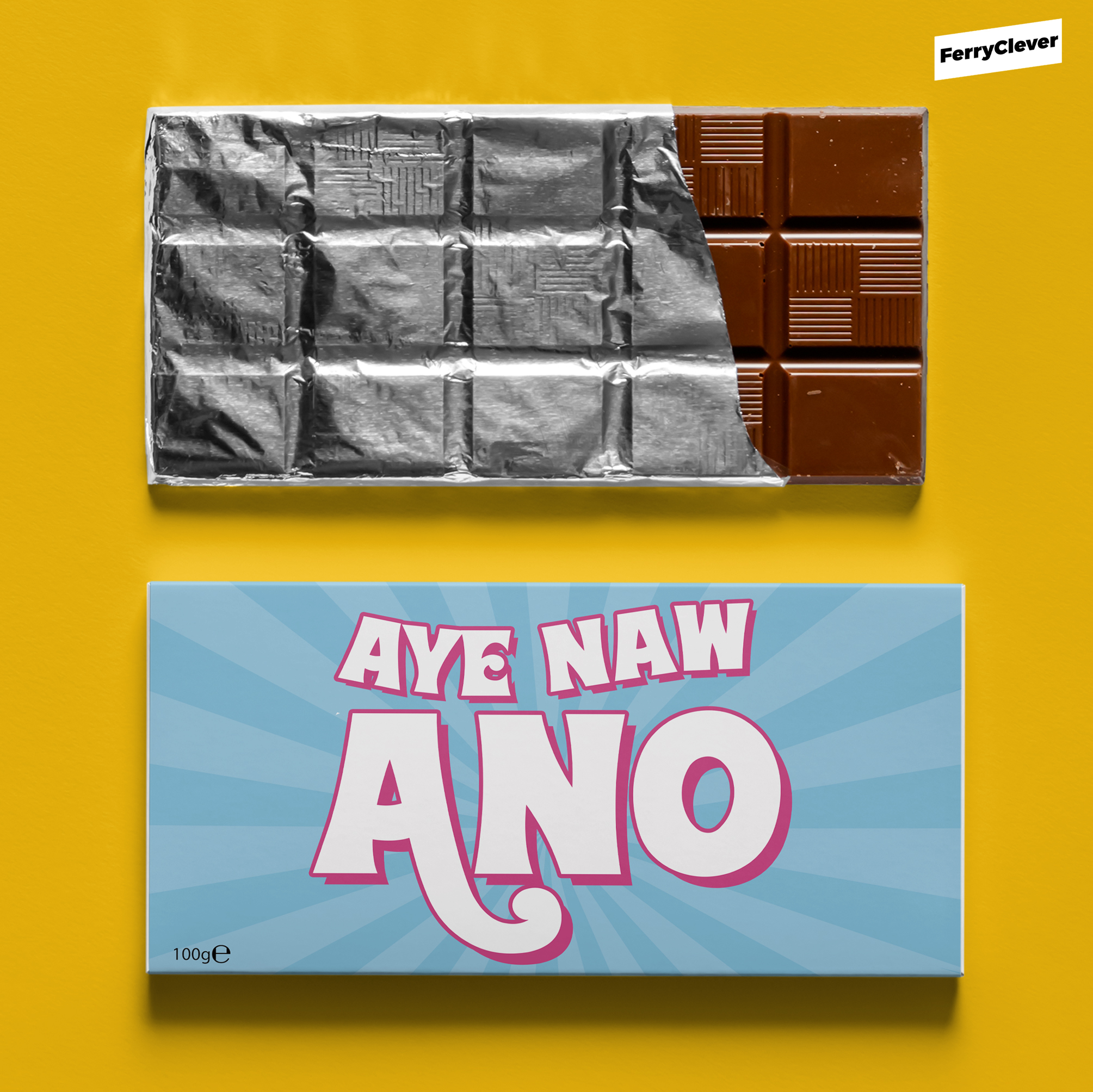 AYE NAW ANO LARGE Chocolate Bar | Irish Chocolate Bars | Derry Phrase ...